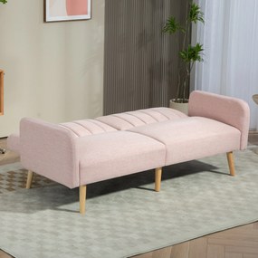 HOMCOM Moderní Rozkládací Dvousedací Pohovka 173x75x73 cm - Čalouněná v Syntetické Lněné Tkanině s Nastavitelným 3Úrovňovým Opěradlem a Odnímatelnými…