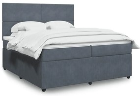 Box spring postel s matrací tmavě šedá 200x200 cm samet 3294725