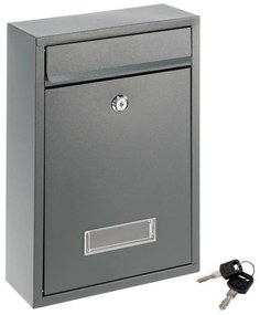Garthen Poštovní nástěnná schránka ELI, ocelová, antracit, 2 klíče