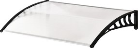 Outsunny stříška na vchodové dveře oblouková stříška 90x150cm z polykarbonátu s UV ochranou v bílé barvě pro optimální ochranu před povětrnostními vl…