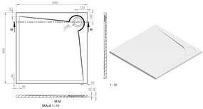 Vayer Boomerang čtvercová sprchová vanička, litý mramor Rozměr vaničky: 100x100cm