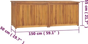 vidaXL Zahradní box 150 x 50 x 55 cm masivní teakové dřevo [318733]