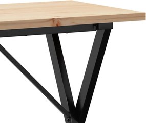 Jídelní stůl s X rámem 100 x 50 x 75,5 cm borové dřevo a ocel 3282763