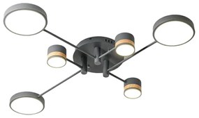 Toolight - LED stropní lampa 6-bodová APP210-3CPR, šedá-hnědá, OSW-08471