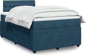 Box spring postel s matrací modrá 120 x 190 cm samet 3289996