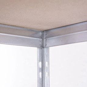 Kovový regál RIVET PRO 252x120x45 DTD dřevotříska 5 úrovní pozinkovaná