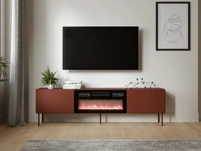 TV stolek s krbem Tuxano 200 EF, Barva: red tuscan