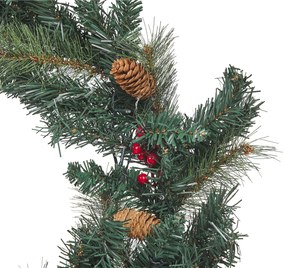 Vánoční věnec zasněžený osvětlený ⌀ 60 cm zelený TENALA Beliani