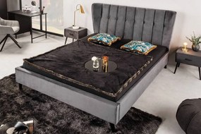 Designová postel Violetta 160 x 200 cm tmavě šedý samet
