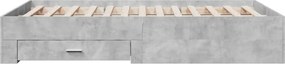 Rám postele se zásuvkami betonově šedý 140 x 190 cm kompozit 3280401