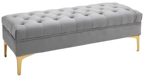 HOMCOM Lavice k posteli Lavice na boty se zvýšenými nohami ze sametu ve světle šedé barvě 118x45x42cm do ložnice a předsíně | Aosom.de
