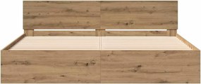 Rám postele s čelem s čelo Dub artisan 203 x 185 x 70 cm 3378500