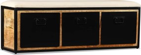 vidaXL Úložná lavička se 3 zásuvkami, masivní mangovník, 120x30x40 cm [244581]