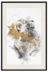 Plakát Zlatá fantazie - akvarelový ženský akt s abstraktními akcenty