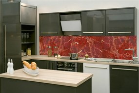 DIMEX | Fototapeta do kuchyně Textura červeného mramoru KI-260-275 | 260 x 60 cm | červená