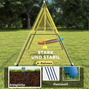 Dvojitá houpačka s rámem Houpací souprava s hnízdem Houpací pás s nastavitelným lanem pro 3-8 let Vícebarevné provedení