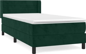 Box spring postel s matrací tmavě zelená 80 x 200 cm samet 3130988
