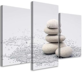Obraz na plátně třídílný Kameny Zen Beige - 90x60 cm