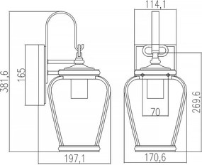 Venkovní světlo na fasádu Elstead PROVINCE IP44 černá barva 1xE27