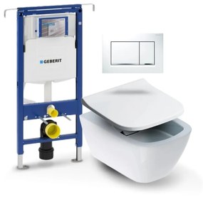 Závěsný WC set Geberit Duofix speciál (modul, tlačítko Sigma 30 bílá/chrom, Traficc klozet + sedátko) C3H