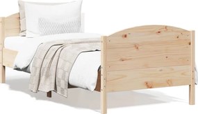 vidaXL Rám postele s čelem voskově 100 x 200 cm masivní borovice [842562] Barva: Přírodní