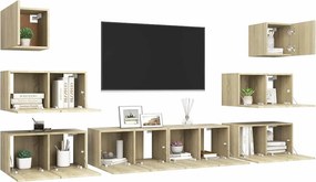 8dílný set TV skříněk dub sonoma kompozitní dřevo 3079029