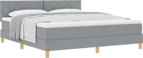 Postel s boxspringem s čelo Světle šedá 180 x 200 cm textil 3339014