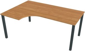 Kancelářský stůl Hobis Ergo pravý UE180060P, deskaakát, bílá RAL 9016