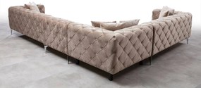 Designová rohová sedačka Rococo béžová - levá