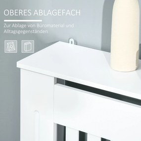 HOMCOM Moderní Kryt Na Radiátor MDF Kabinet pro Obývací Pokoj a Ložnici 78x19x81 cm Bílý
