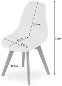 Set jídelních židlí KITO šedé (hnědé nohy) 4ks