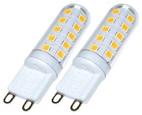 LED žárovka s paticí G9 3W, 3 000 K, externě stmívatelná, sada 2 kusů