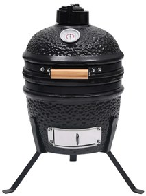 vidaXL Zahradní gril a udírna 2 v 1 Kamado keramický 56 cm černý