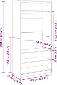 vidaXL Marketos Šatní skříň dub sonoma 100 x 50 x 200 cm kompozitní dřevo