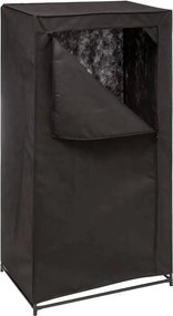 Textilní šatní skříň na oděvy, 68x45x148 cm, černá