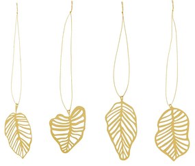 Mosazné ozdoby Deco Leaf Brass - set 4 ks COOEE Design