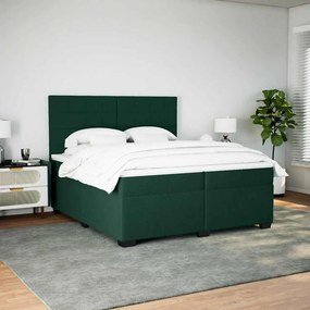 Box spring postel s matrací tmavě zelená 200x200 cm samet 3291005