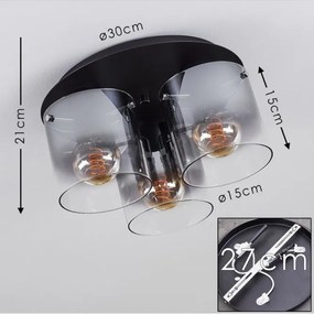 Brilliant 60137/93 Stropní lustr RIFFELINI kouřové sklo