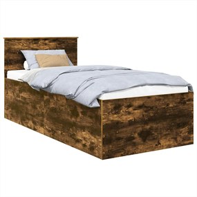 Rám postele s čelo Kouřový dub 75 x 190 cm Kompozitní dřevo 3408631