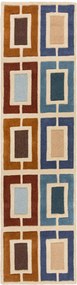 Flair Rugs, Ručně všívaný běhoun Illusion Retro Blocks Blue/Multi, 60x230, vícebarevná, ložnice