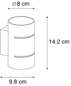 Moderní nástěnné svítidlo černé se zlatým vnitřkem - Pia