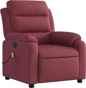 Elektrické masážní polohovací křeslo vínové textil 3204971