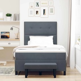 Postel s boxspringem s čelo Tmavě šedá 200 x 120 cm samet 3344505