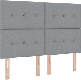 Postel s boxspringem s čelo Světle šedá 160 x 200 cm textil 3341840