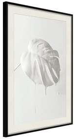 Plakát Jasné monstera - plně bílá kompozice s listy tropické rostliny