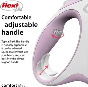 Flexi Comfort M pásek 5m růžové / Vodítko
