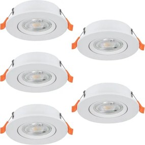 Eglo 902263 - SADA 5x LED Podhledové bodové svítidlo BARRANCO LED/4,8W/230V bílá