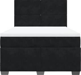 Box spring postel s matrací černá 140x200 cm samet 3293226