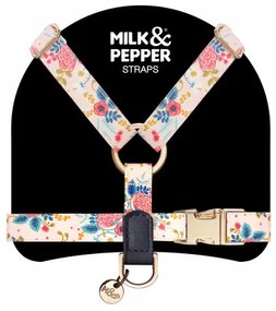 MILK&PEPPER Postroj pro psy Flora Fleuri Fond Rose Velikost: 30