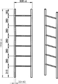 Gedy Gedy, BAMBUS sušák ručníků 500x1900x40mm, bambus, 1031